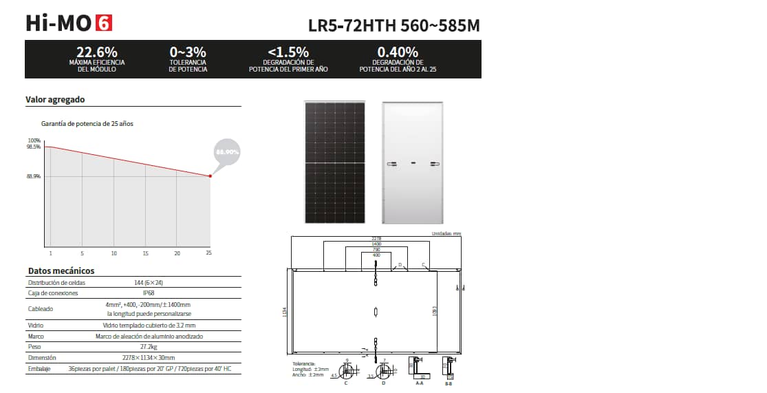 Panel Solar De 585w Monocristalino - Longi | Croper
